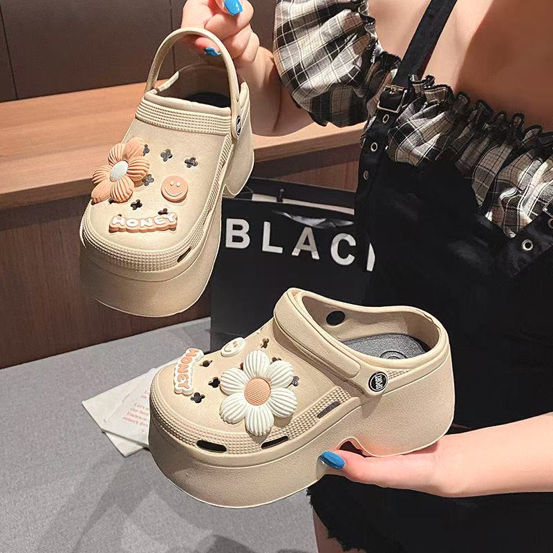 Chunky Sole Honey Flower Clogs – Cute and Comfy Charm Decor - KORKS BD