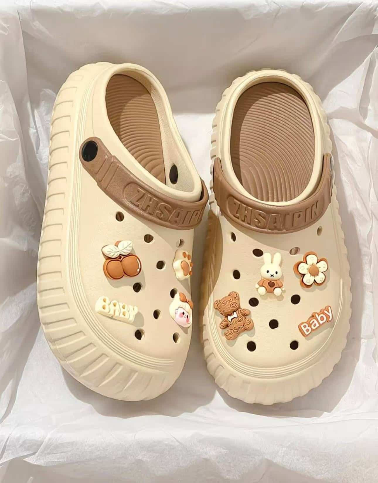 Cute Charm-Decorated EVA Clogs with Adjustable Back Strap – Lightweight ...